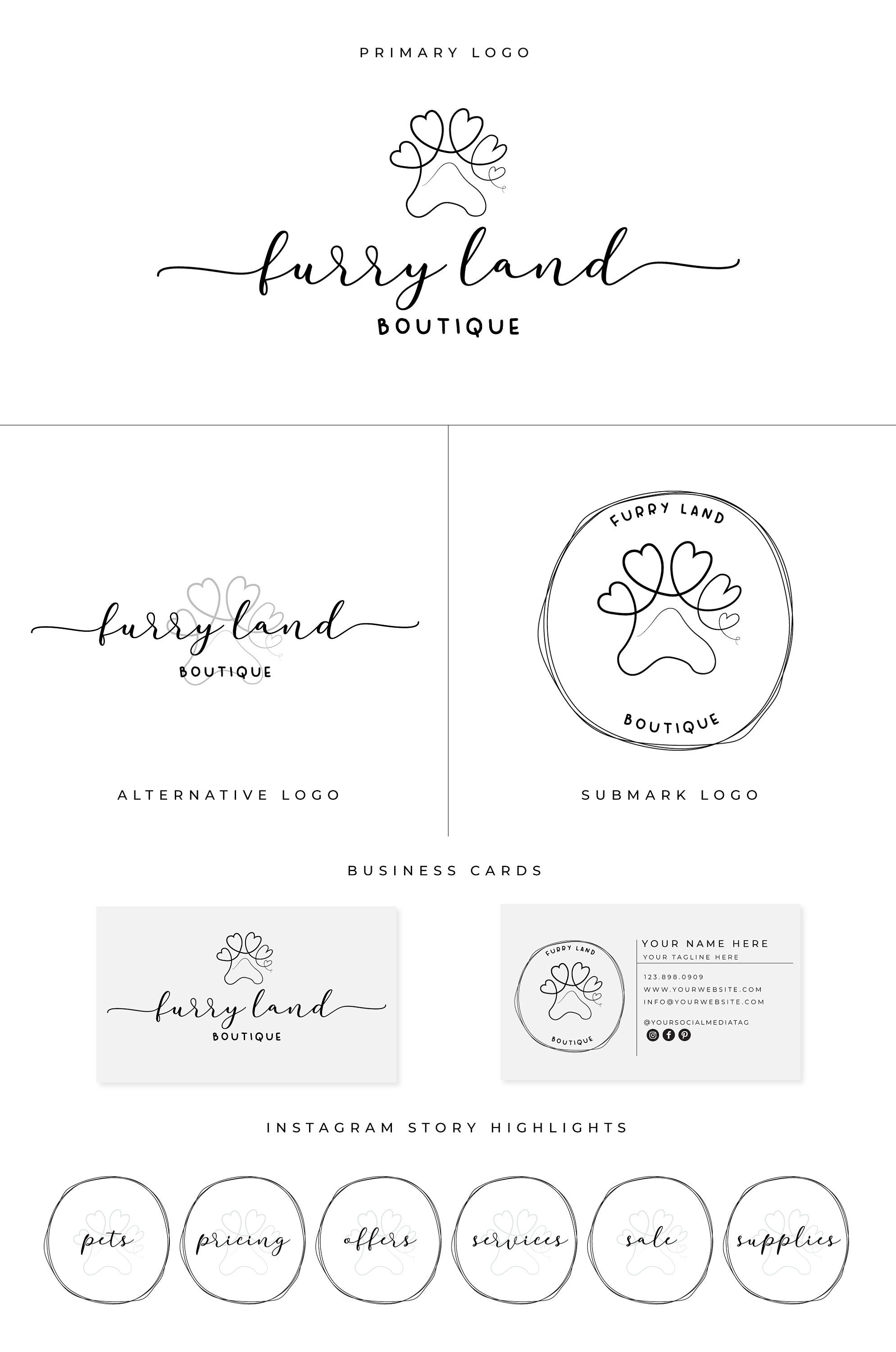 Pet Logo, Dog Logo Paws Logo, Dog Grooming Logo, Pet Salon Logo ...