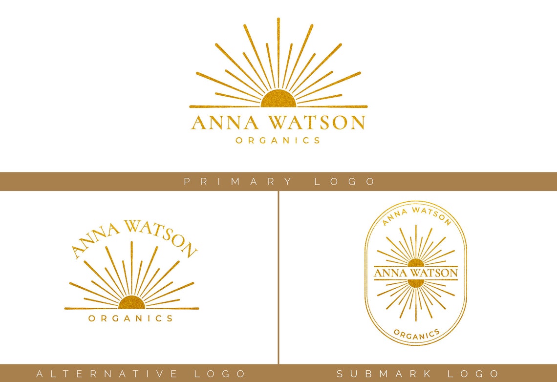 Sunburst Logo Boho Logo Gold Sunburst Logo Photography - Etsy
