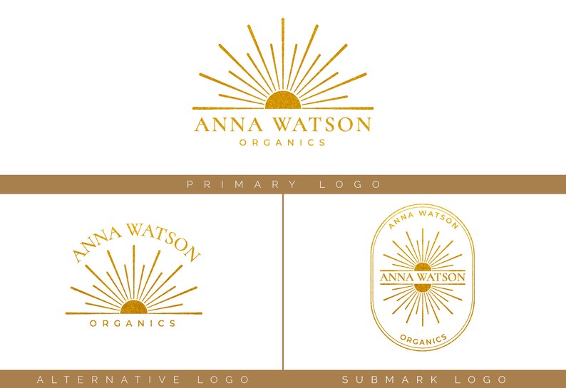 Sunburst Logo Boho Logo Gold Sunburst Logo Photography - Etsy