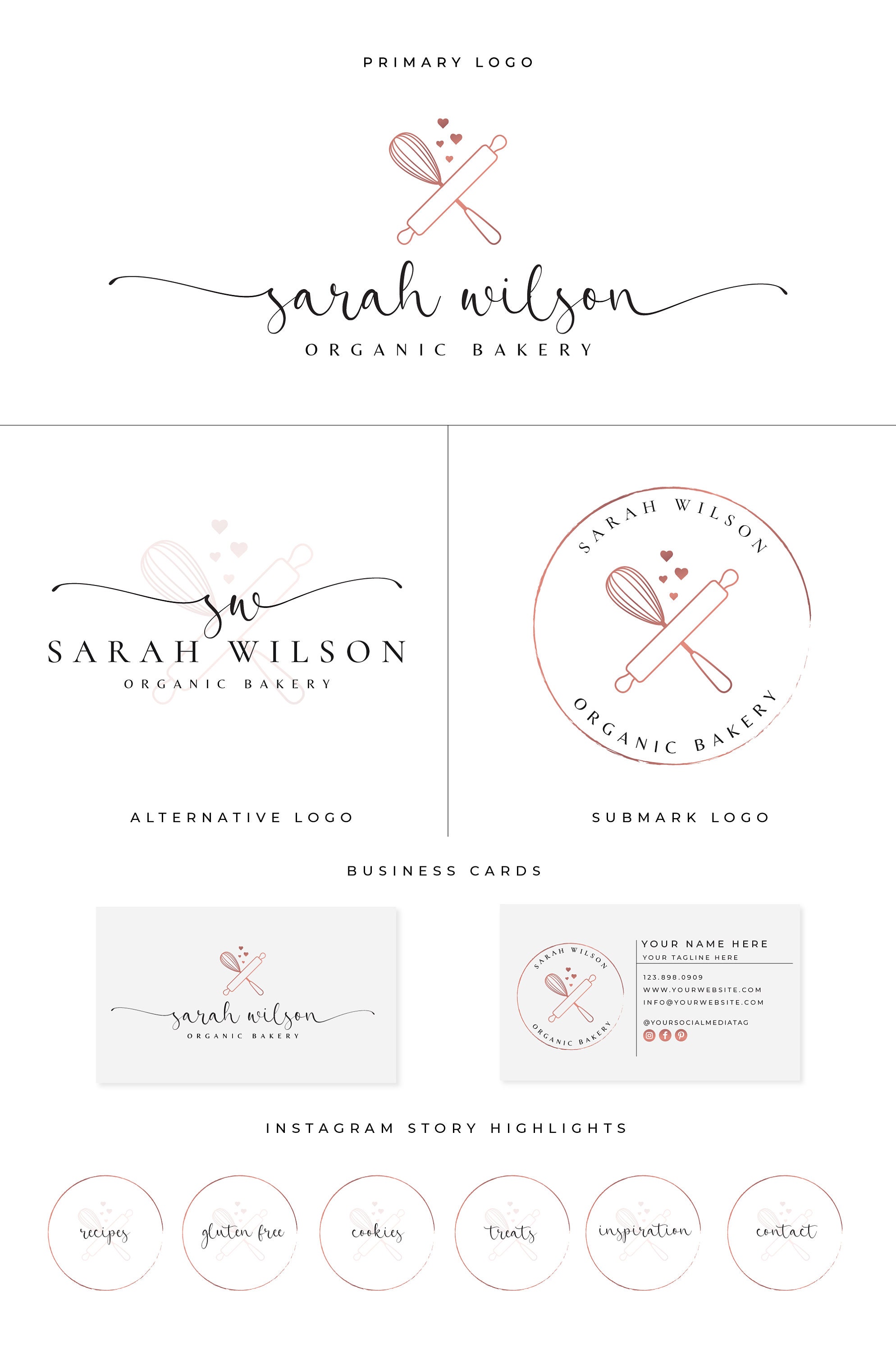 Bakery Logo Design | Baker and Pastry Chef Logo | Feminine Bakery ...