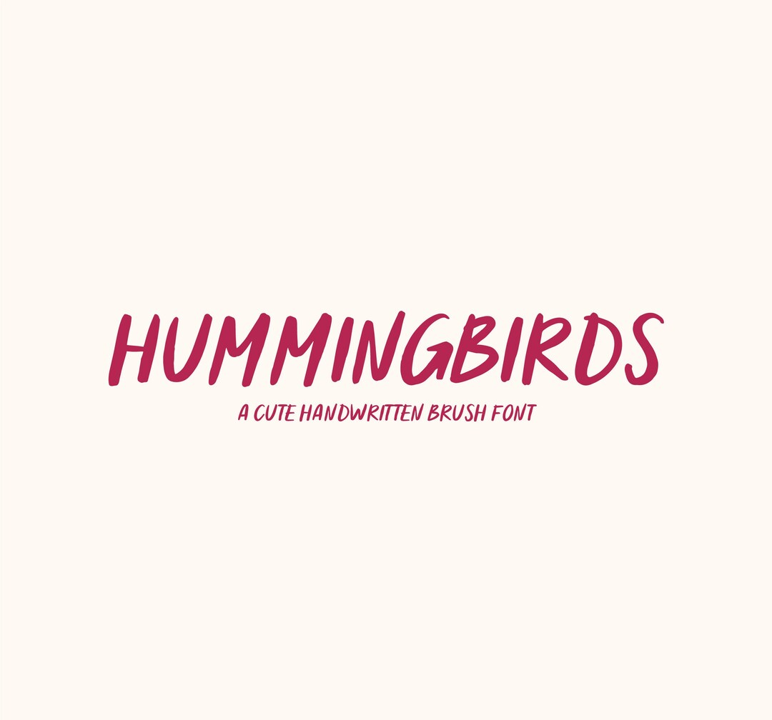 Hummingbirds Handwritten Script Font: Bouncy Cursive (OTF, TTF) - Etsy UK
