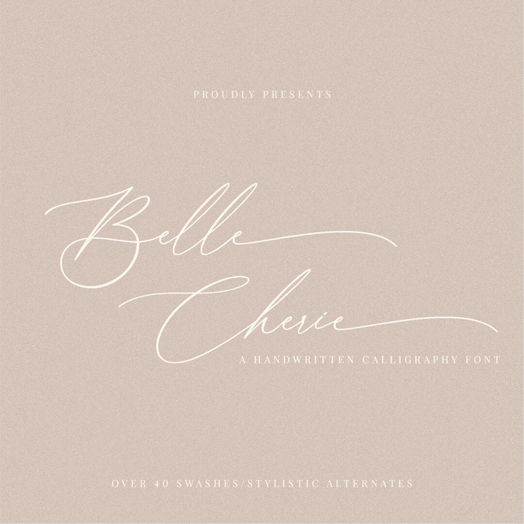 Belle Cherie Script Font, Elegant Cursive With Swashes - Etsy