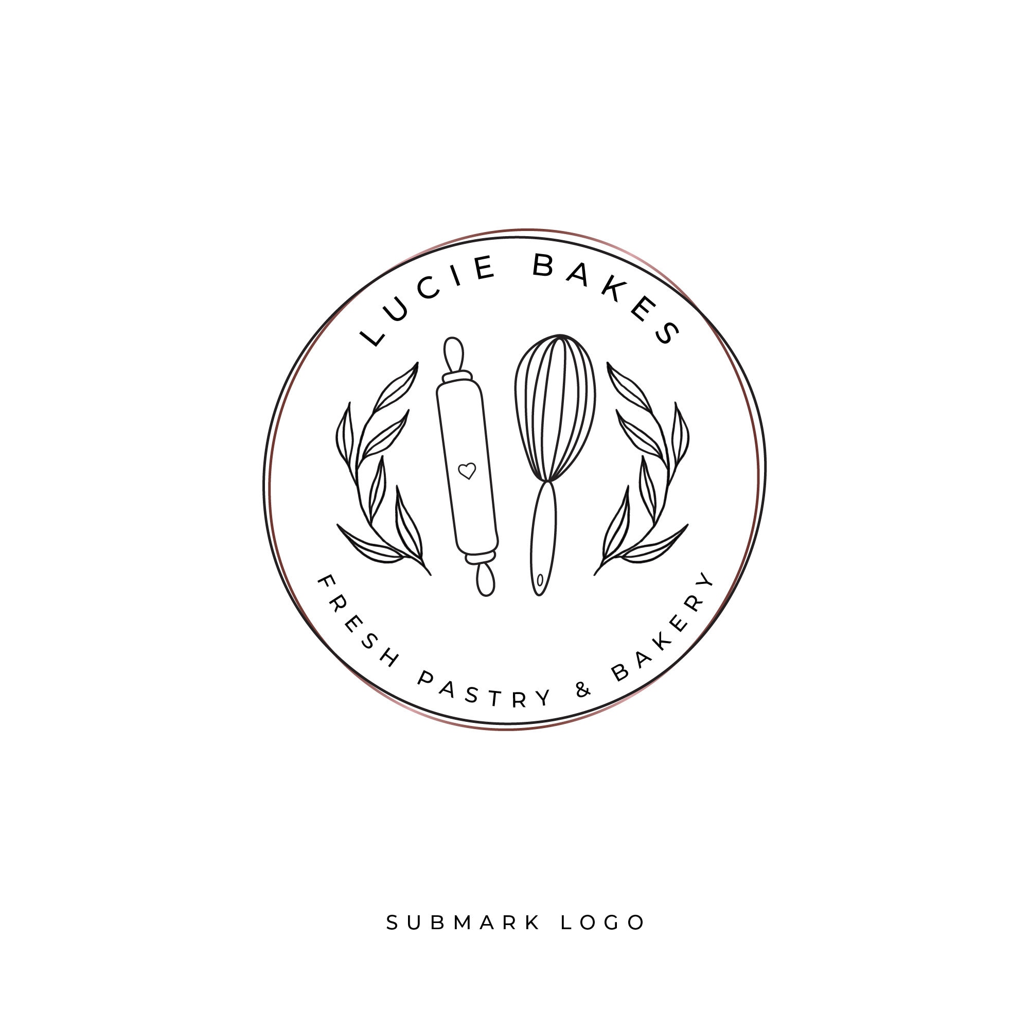 Bakery Logo | Premade Botanical Baker Logo | Cute Cake & Pastry Chef ...