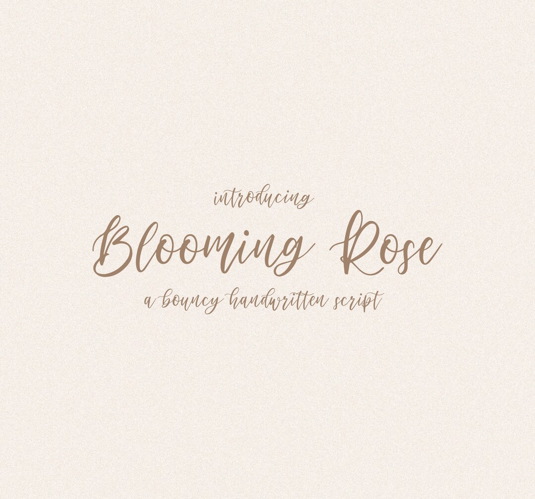 Blooming Rose Script Font: Handwritten Cursive (OTF-TTF) - Etsy