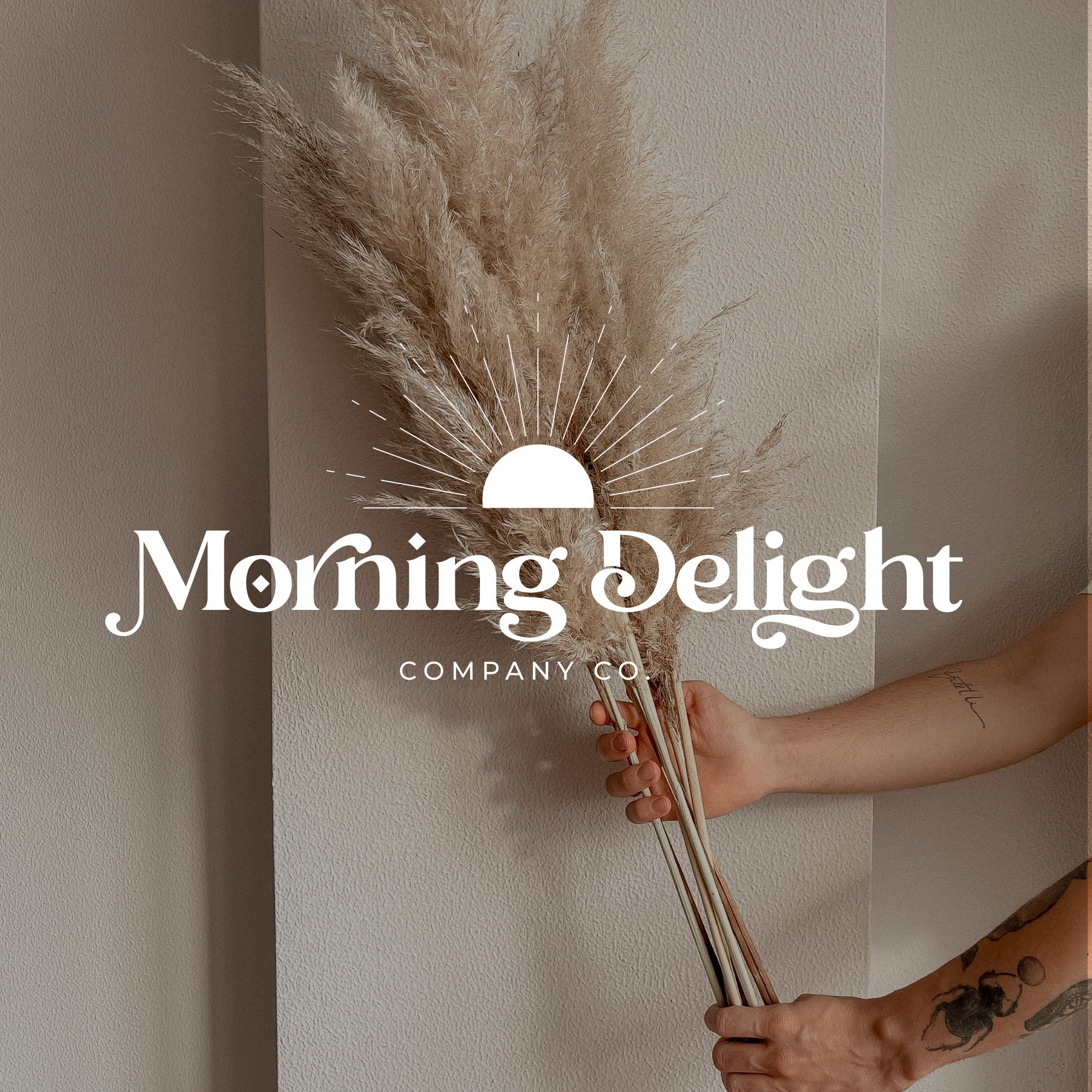 Retro Logo Design Boho Logo Watermark Logo Bohemian Logo - Etsy