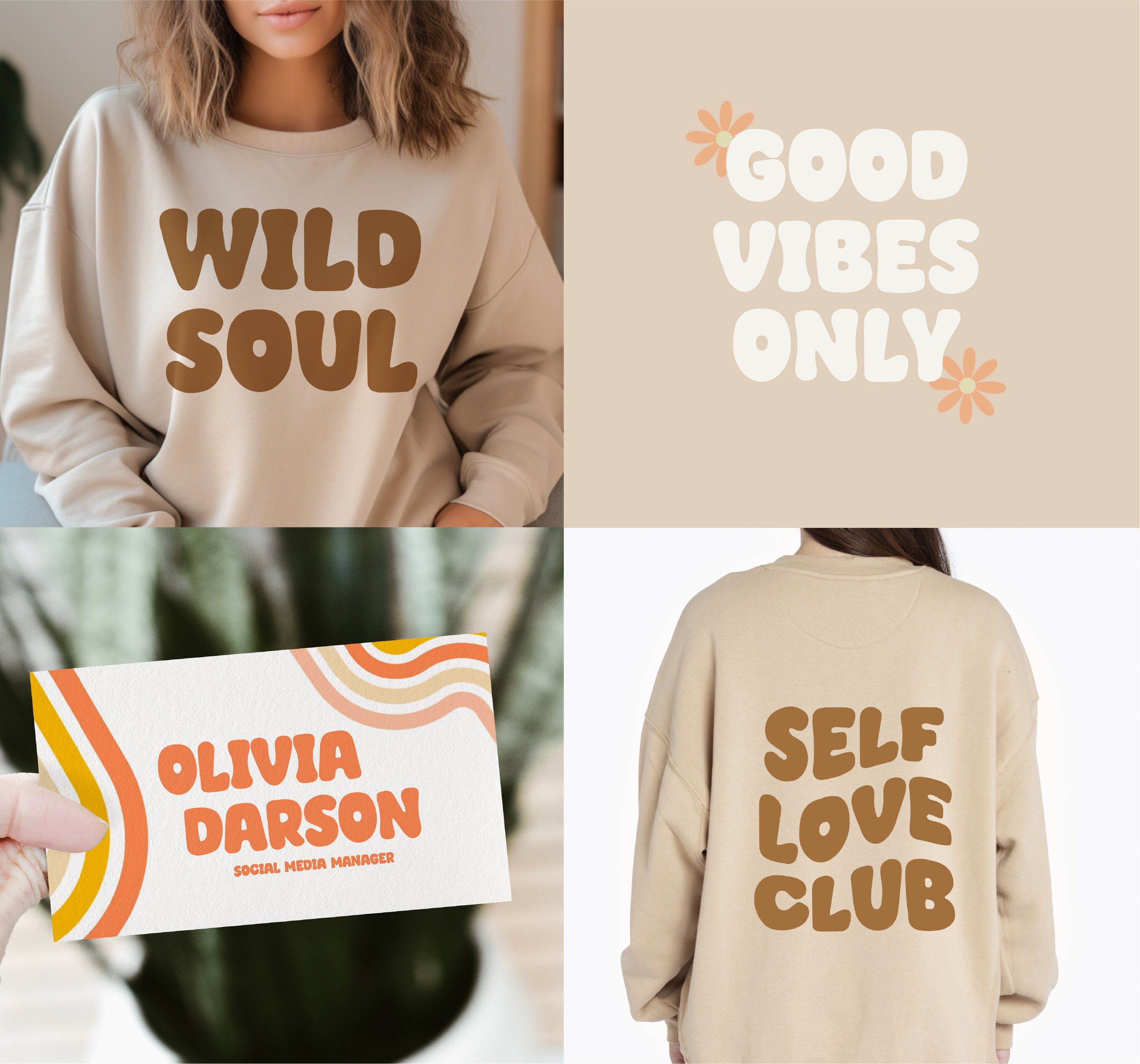 Retro Fonts, Groovy Fonts, Retro Font Bundle, Handwritten Fonts, Font ...