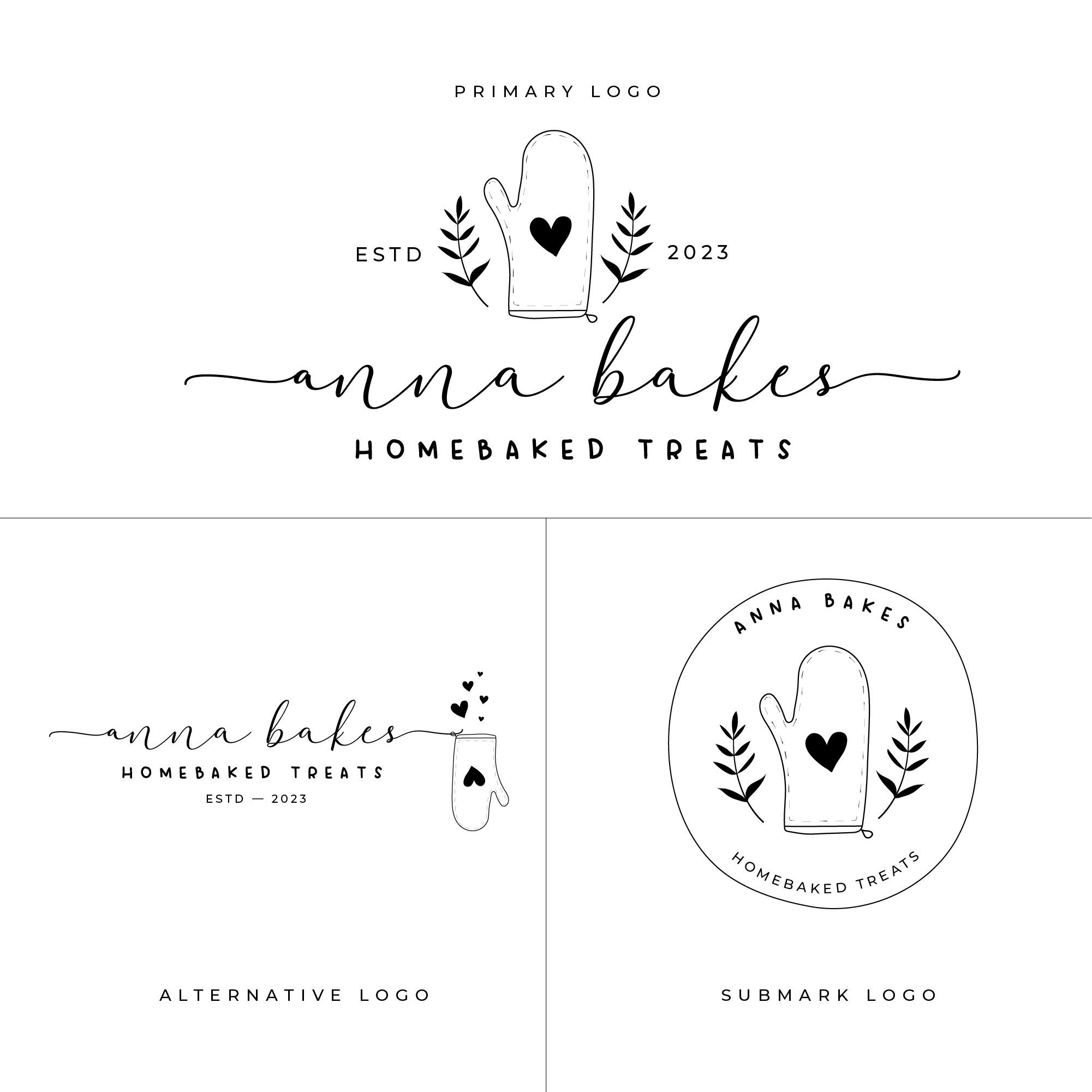 Bakery Logo Design, Oven Mitt Logo, Baker Logo, Watermark Logo, Bakery ...