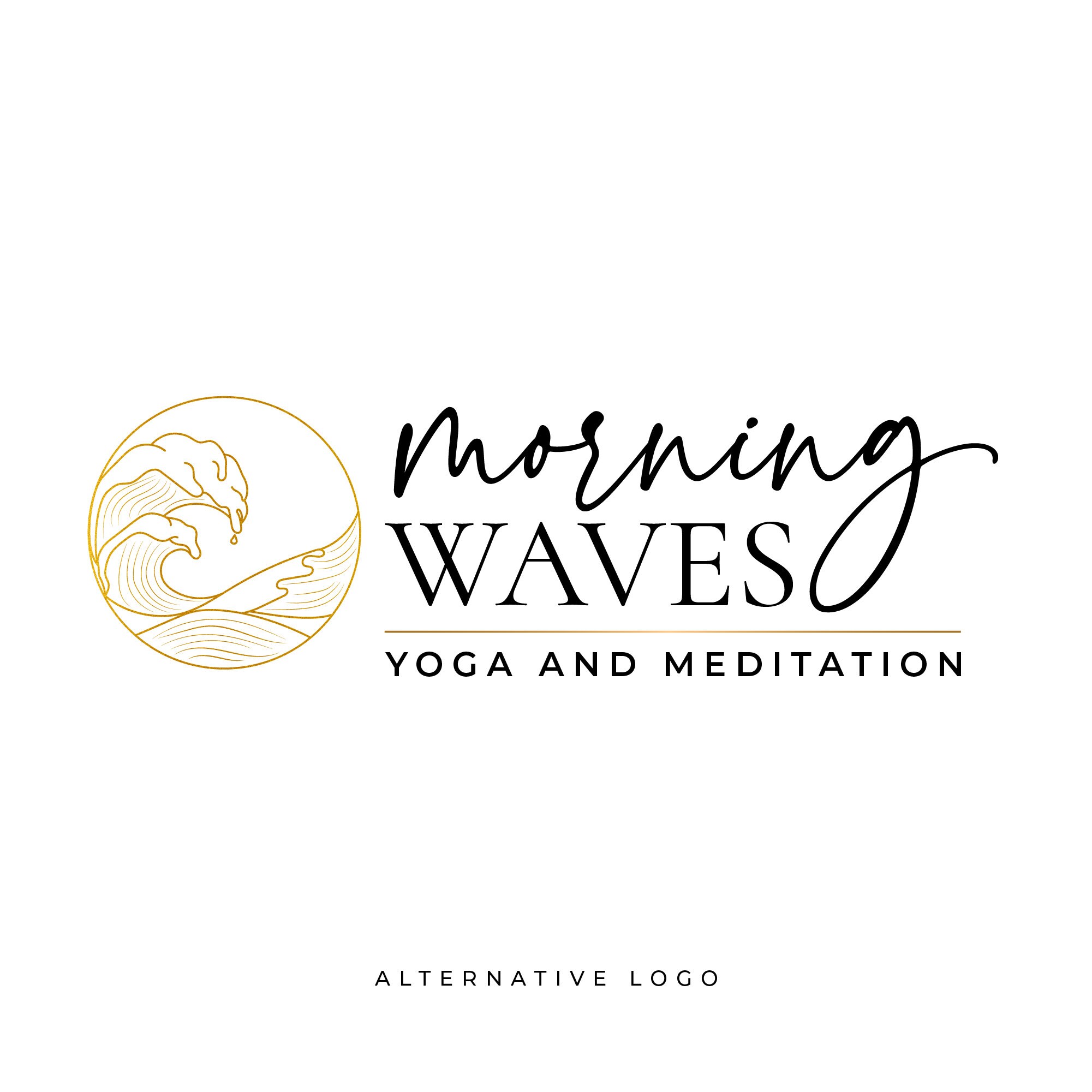 Wave Logo Design, Boho Logo, Wave Logo, Photography Logo, Yoga Logo ...