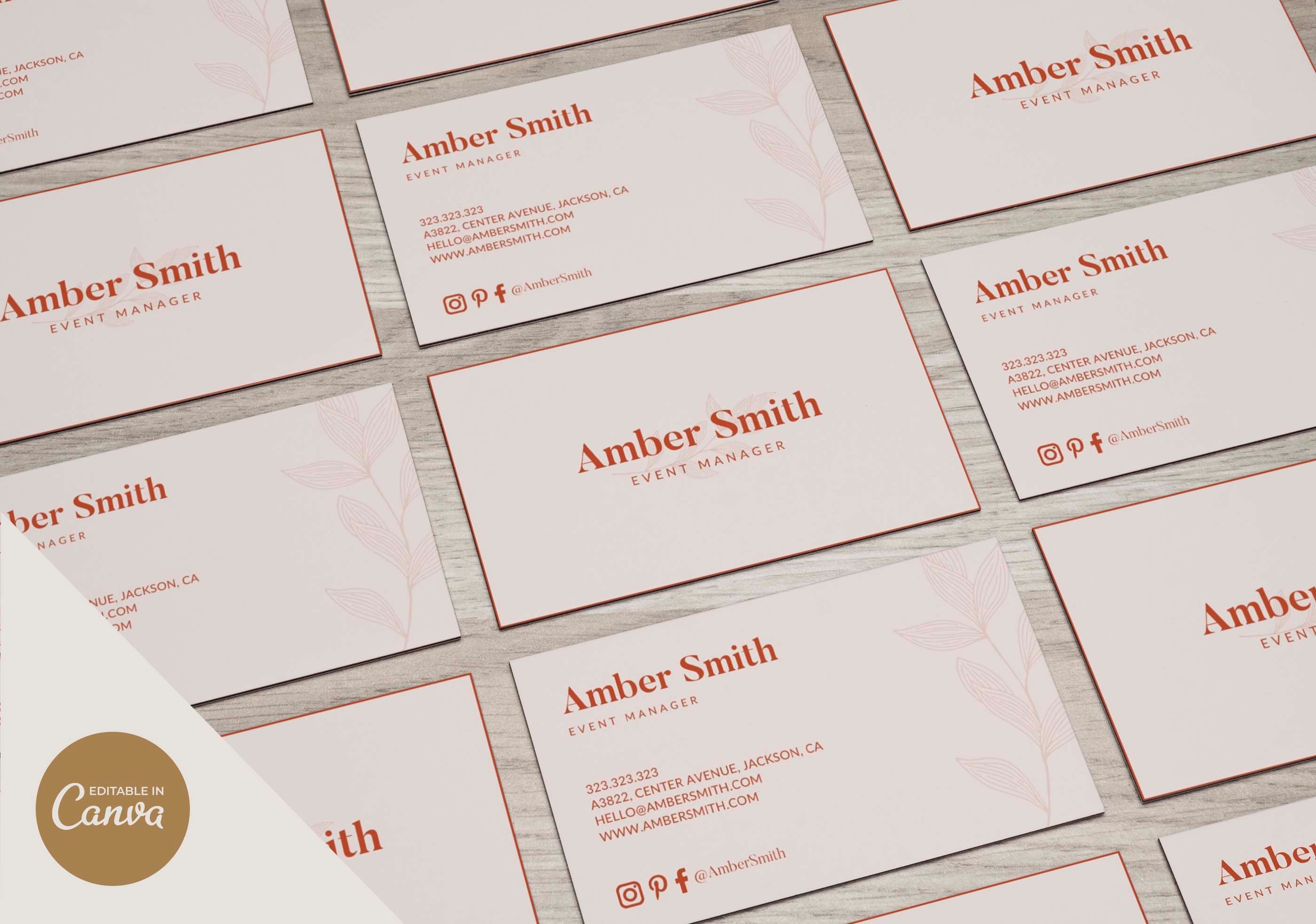 Business Card Canva Template Business Cards Business Card Etsy