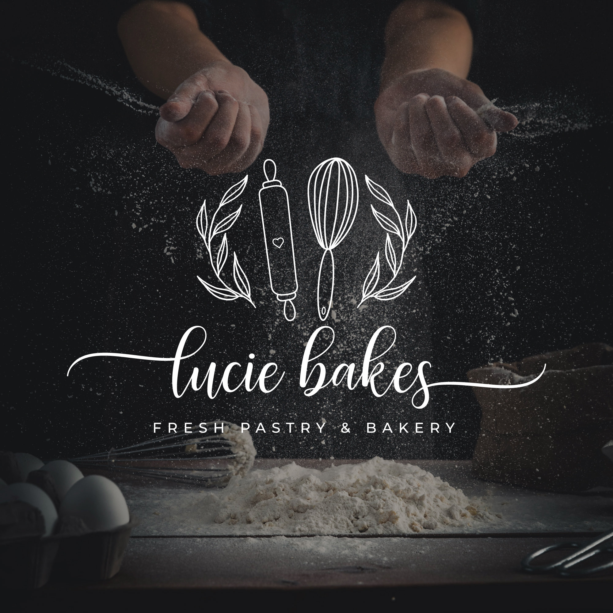 Bakery Logo | Premade Botanical Baker Logo | Cute Cake & Pastry Chef ...