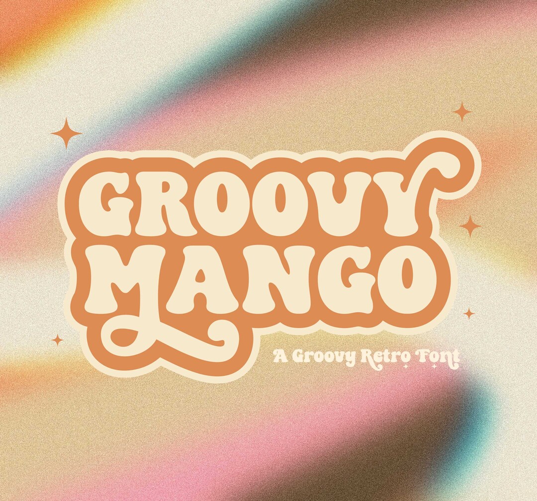 Groovy Font, Retro Groovy Font, Cricut Fonts, Canva Font, Procreate ...