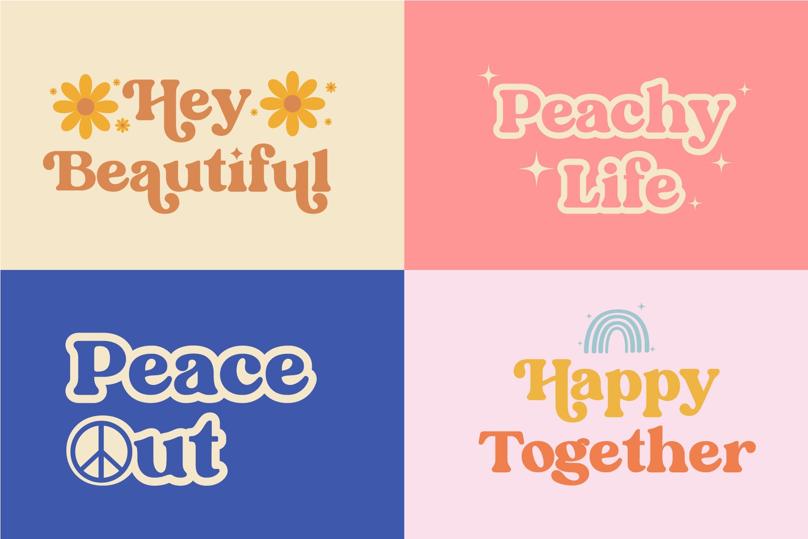 Groovy Font Retro Font Hippie Font Modern Font Bubbly - Etsy