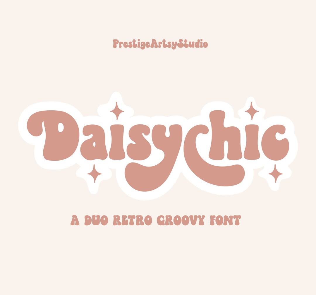Groovy Font, Retro Groovy Font, Cricut Fonts, Canva Font, Procreate ...