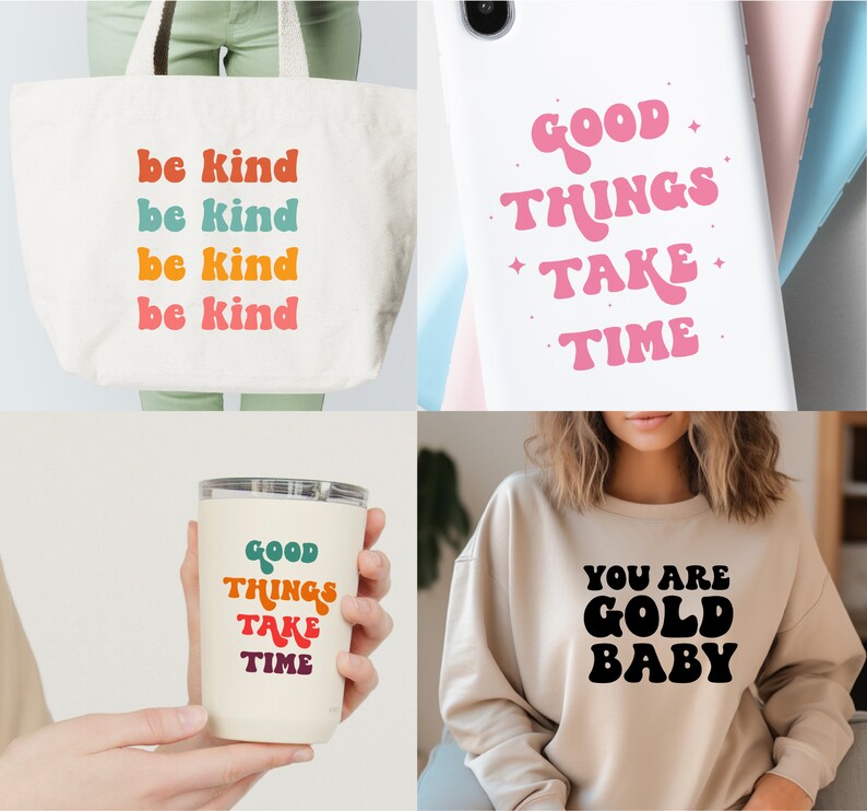 Retro Font Bundle Groovy Font Bundle Stickers Font Etsy