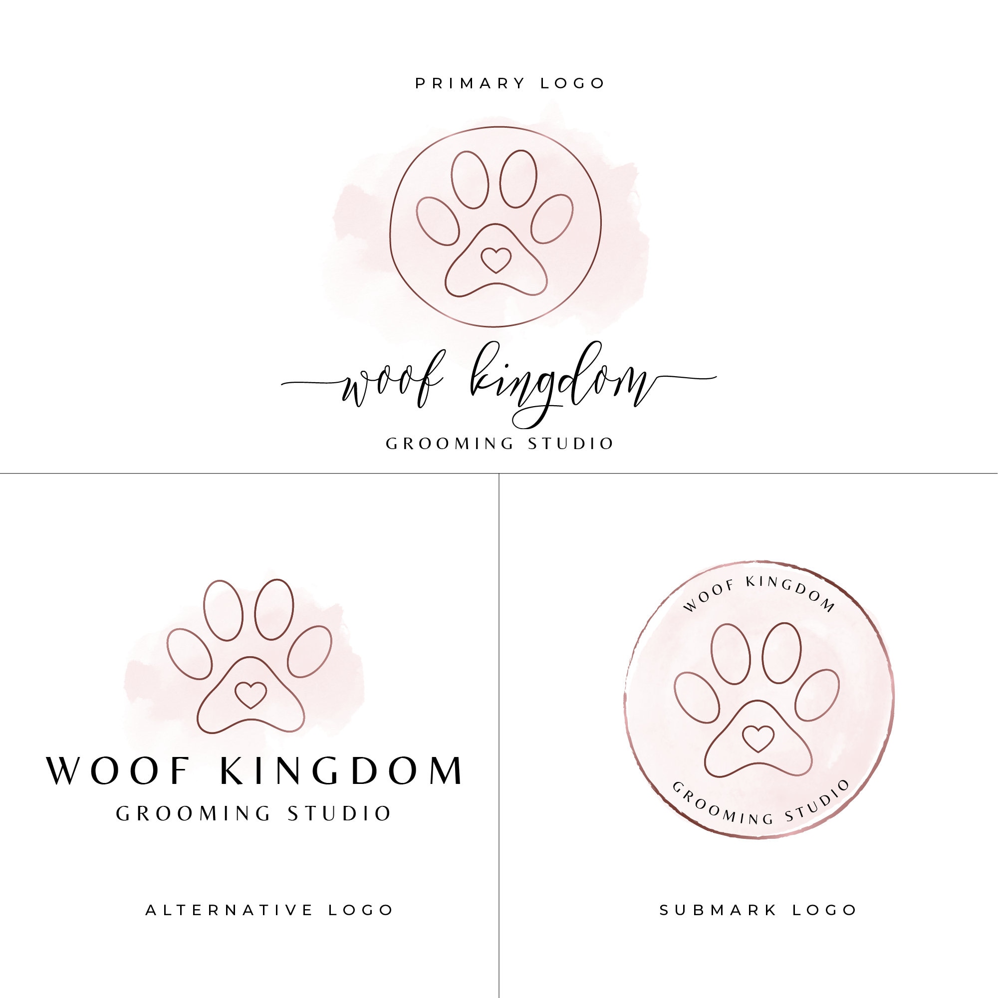 Pet Logo, Dog Logo Paws Logo, Dog Grooming Logo, Pet Salon Logo ...