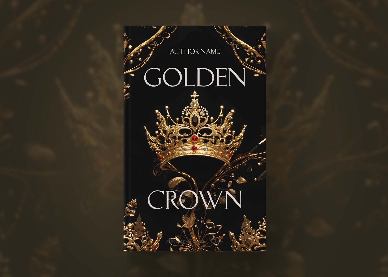 Golden Crown Exclusively Yours Custom Book Cover Design for Fantasy ...