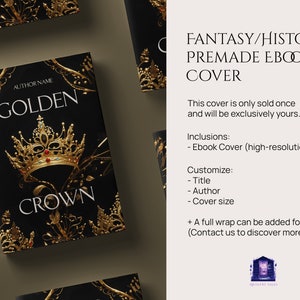 Golden Crown Exclusively Yours Custom Book Cover Design for Fantasy ...