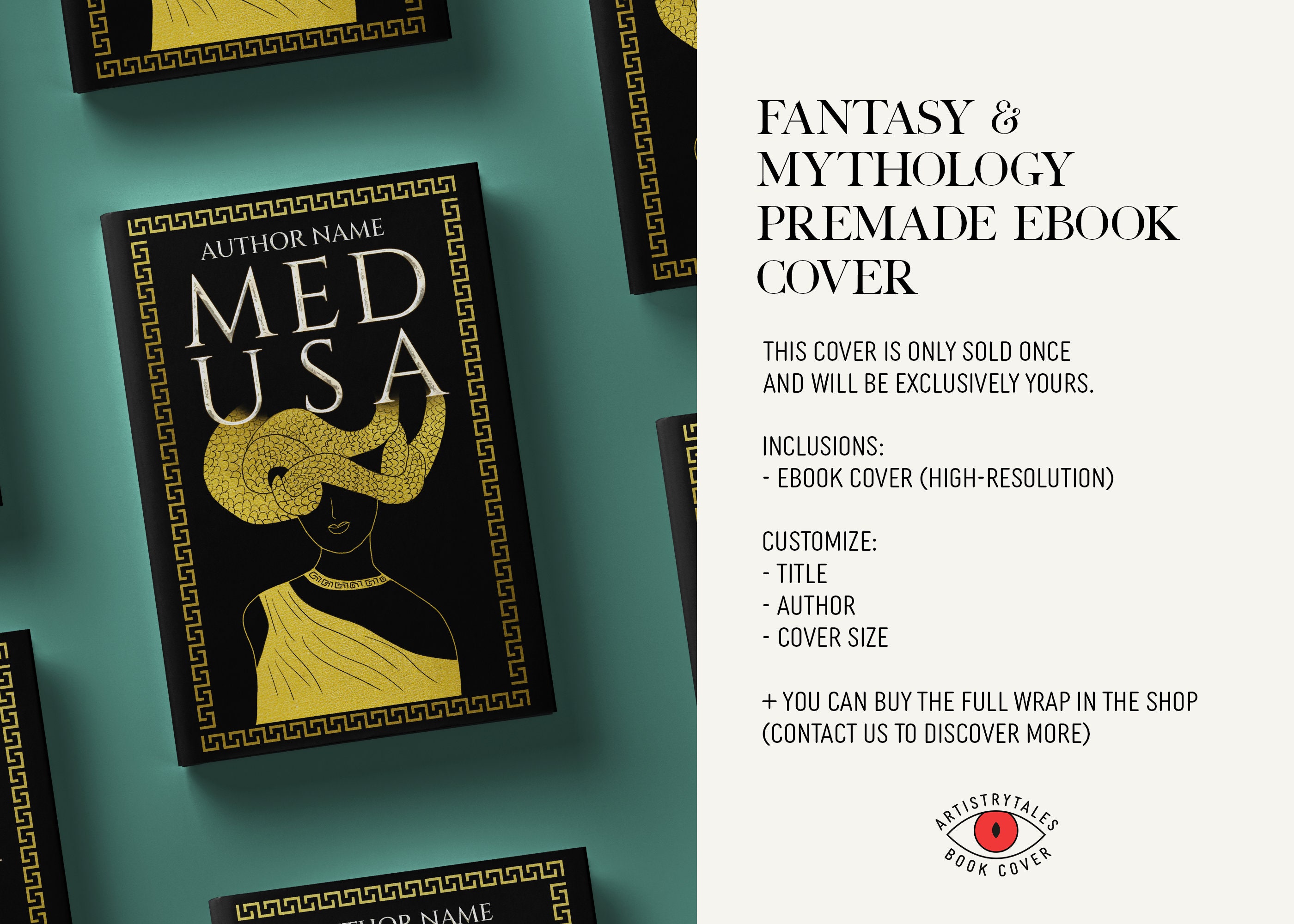 Medusa Exclusively Yours Custom Book Cover Design for Fantasy ...