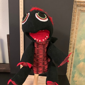 Full Body Hand Puppet - Black and Red Dragon - Etsy