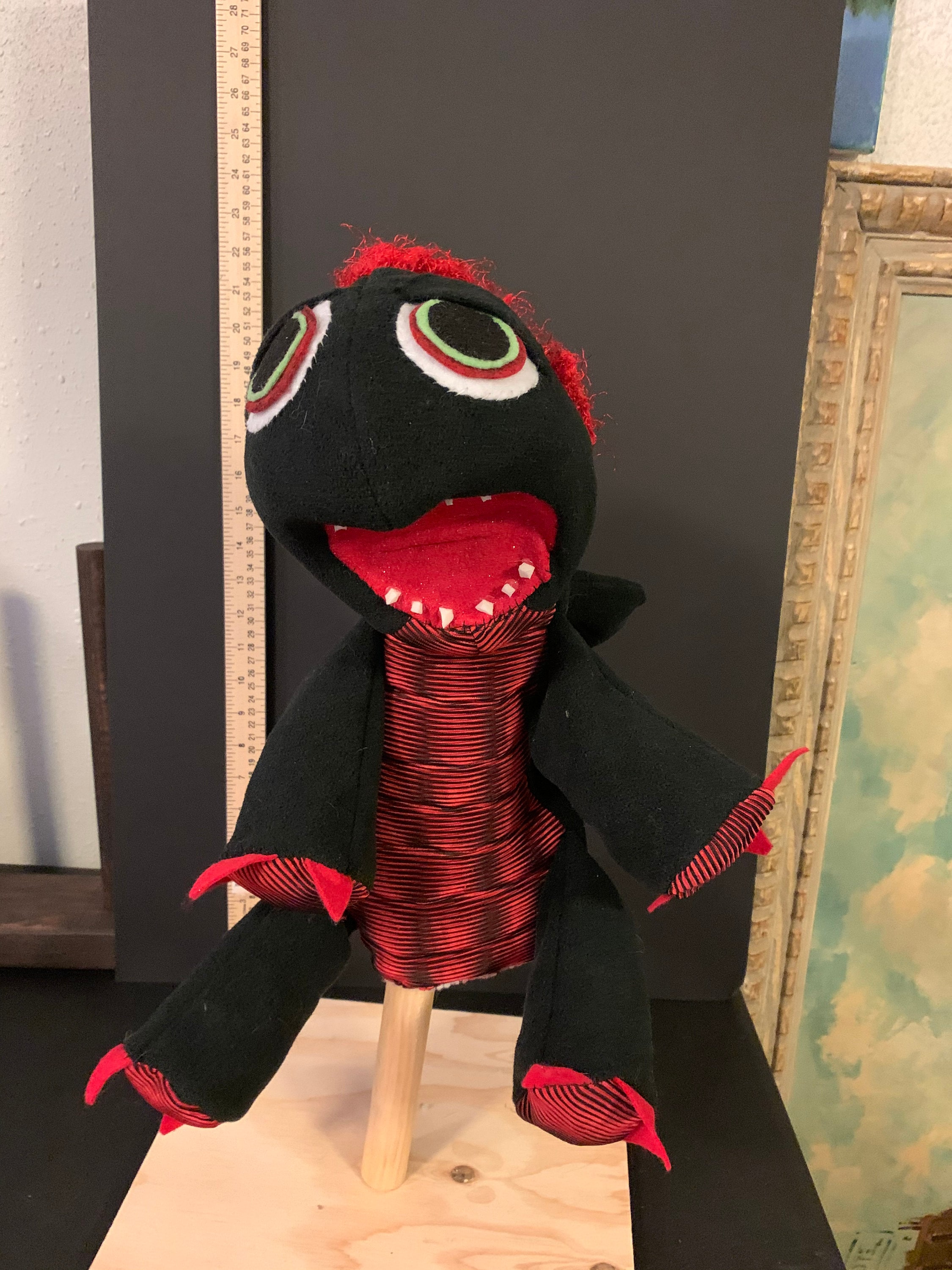 Full Body Hand Puppet - Black and Red Dragon - Etsy