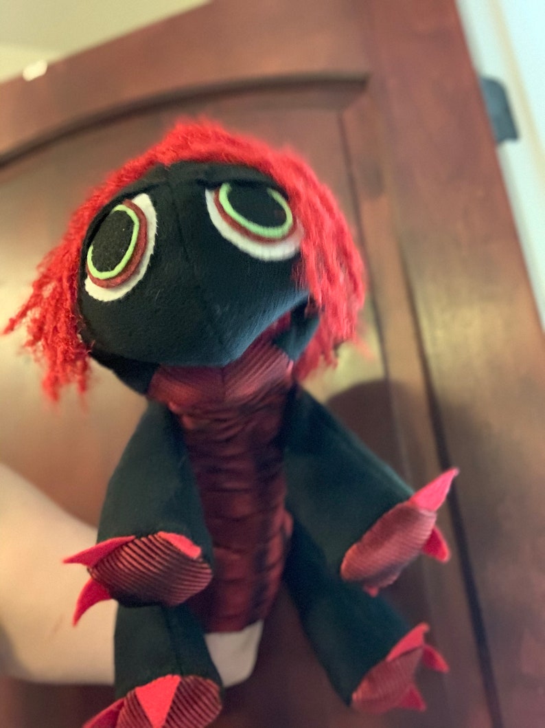 Full Body Hand Puppet Black and Red Dragon - Etsy