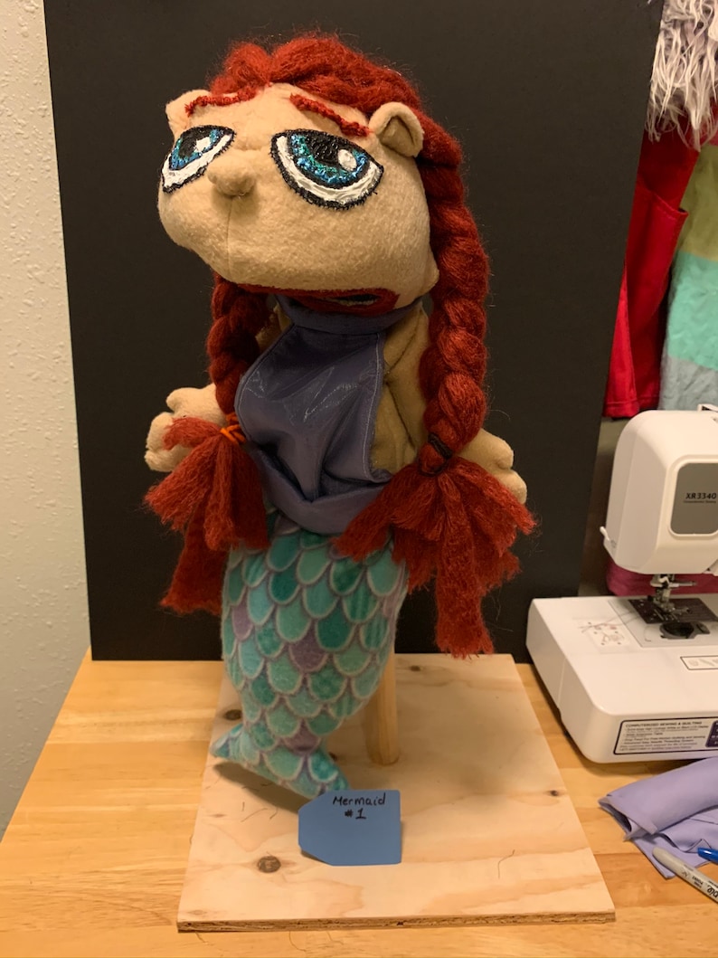 Full Body Hand Puppet Red Haired Mermaid - Etsy