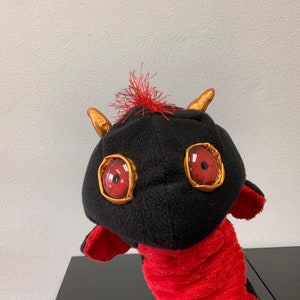 Hand Puppet Red and Black Dragon With Orange-gold Accents - Etsy