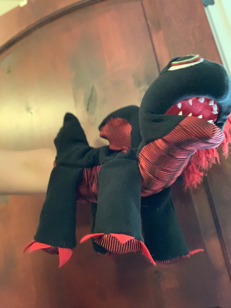 Full Body Hand Puppet - Black and Red Dragon - Etsy