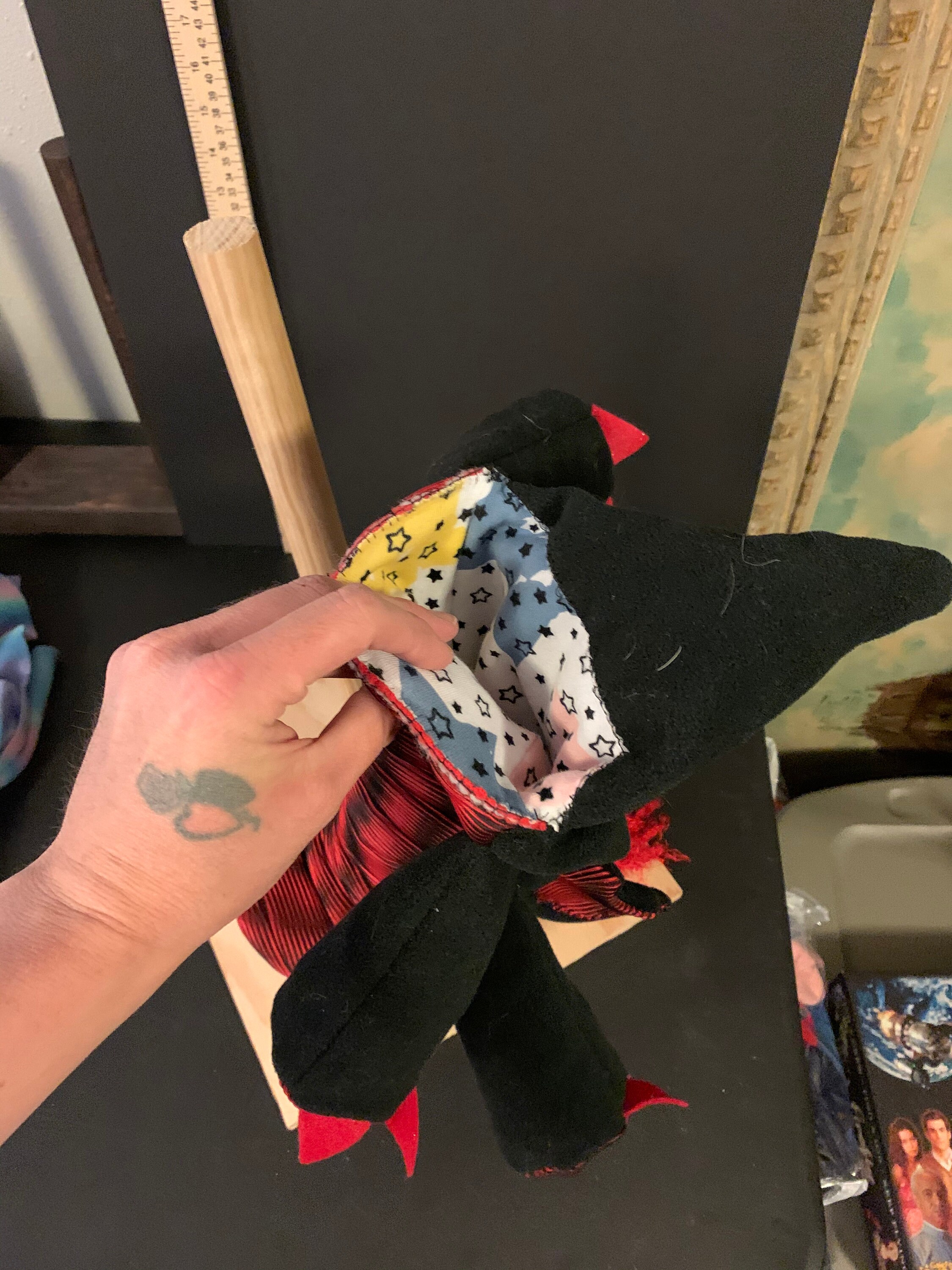 Full Body Hand Puppet Black and Red Dragon - Etsy