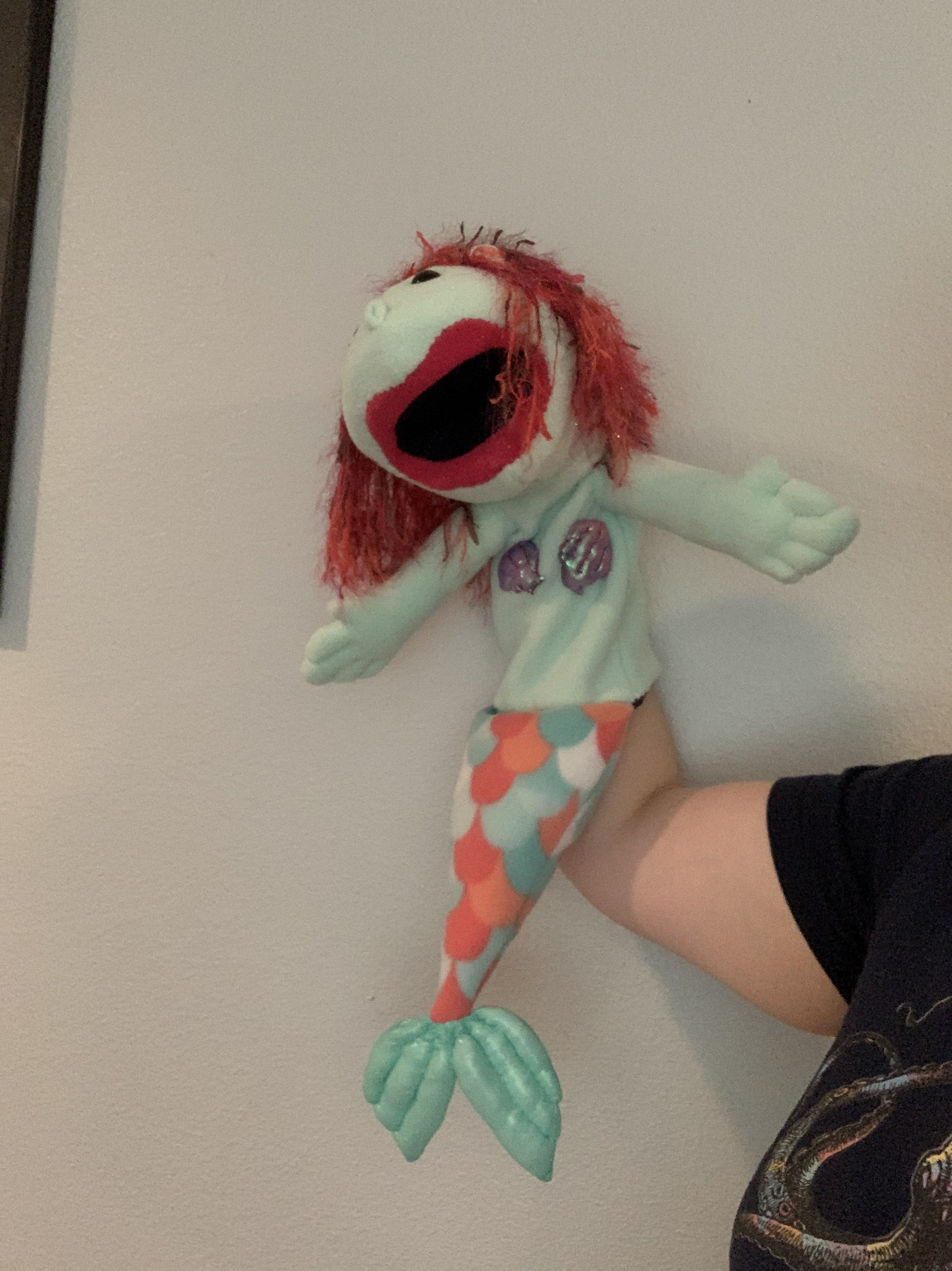 Full Body Hand Puppet Teal and Pink Mermaid - Etsy