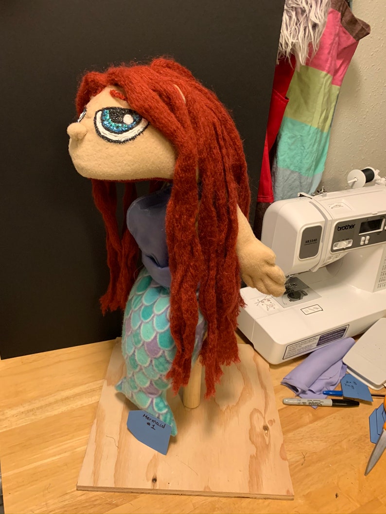 Full Body Hand Puppet Red Haired Mermaid - Etsy