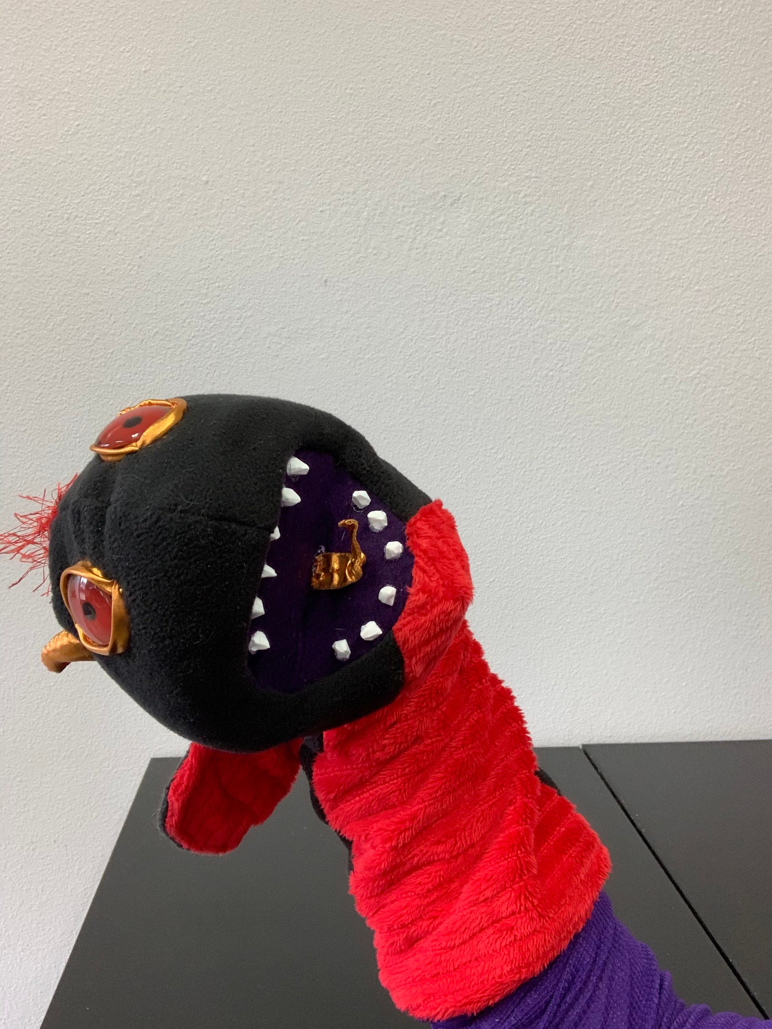 Hand Puppet Red and Black Dragon With Orange-gold Accents - Etsy