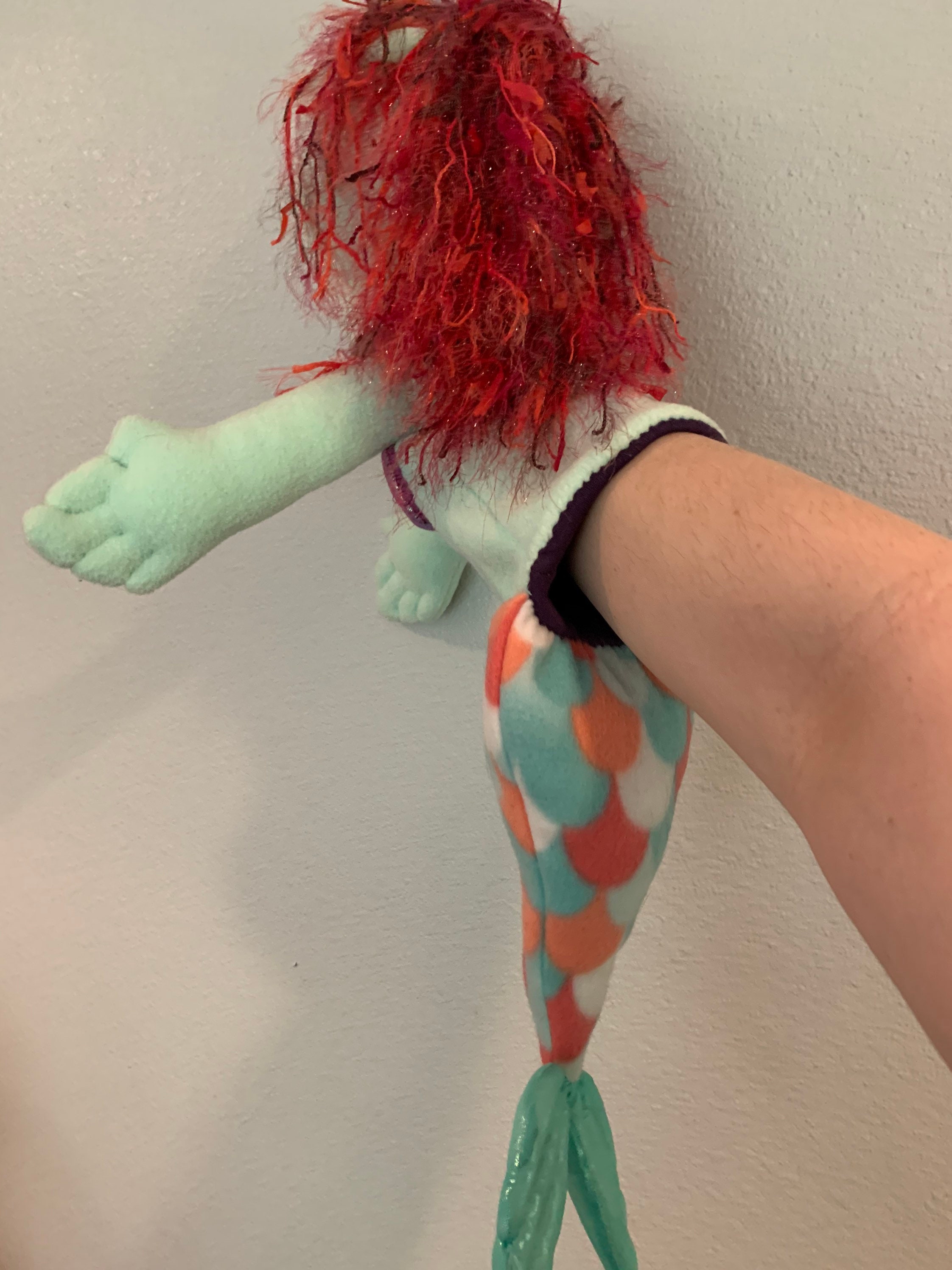 Full Body Hand Puppet Teal and Pink Mermaid - Etsy