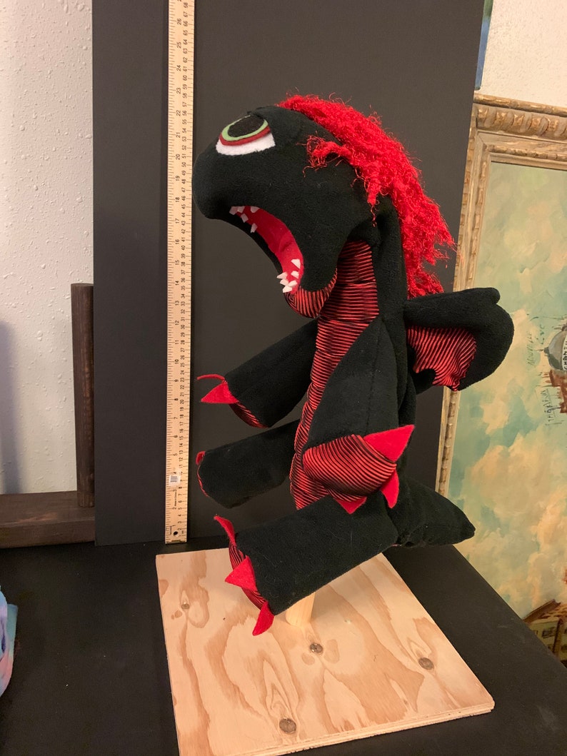 Full Body Hand Puppet Black and Red Dragon - Etsy New Zealand