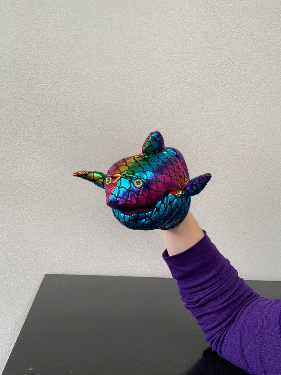 Hand Puppet Rainbow Fish Head - Etsy