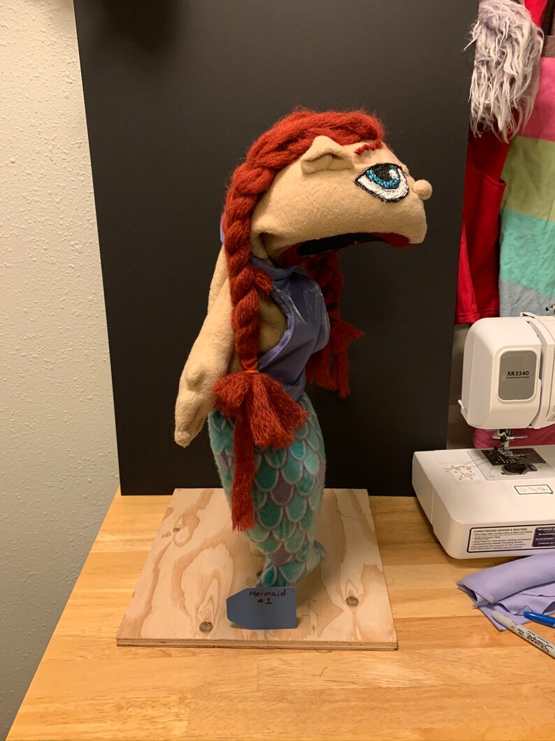 Full Body Hand Puppet Red Haired Mermaid - Etsy