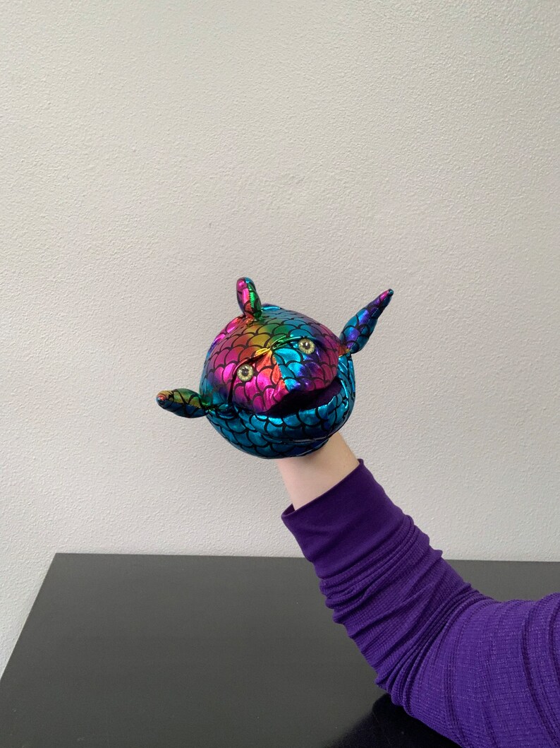 Hand Puppet Rainbow Fish Head - Etsy