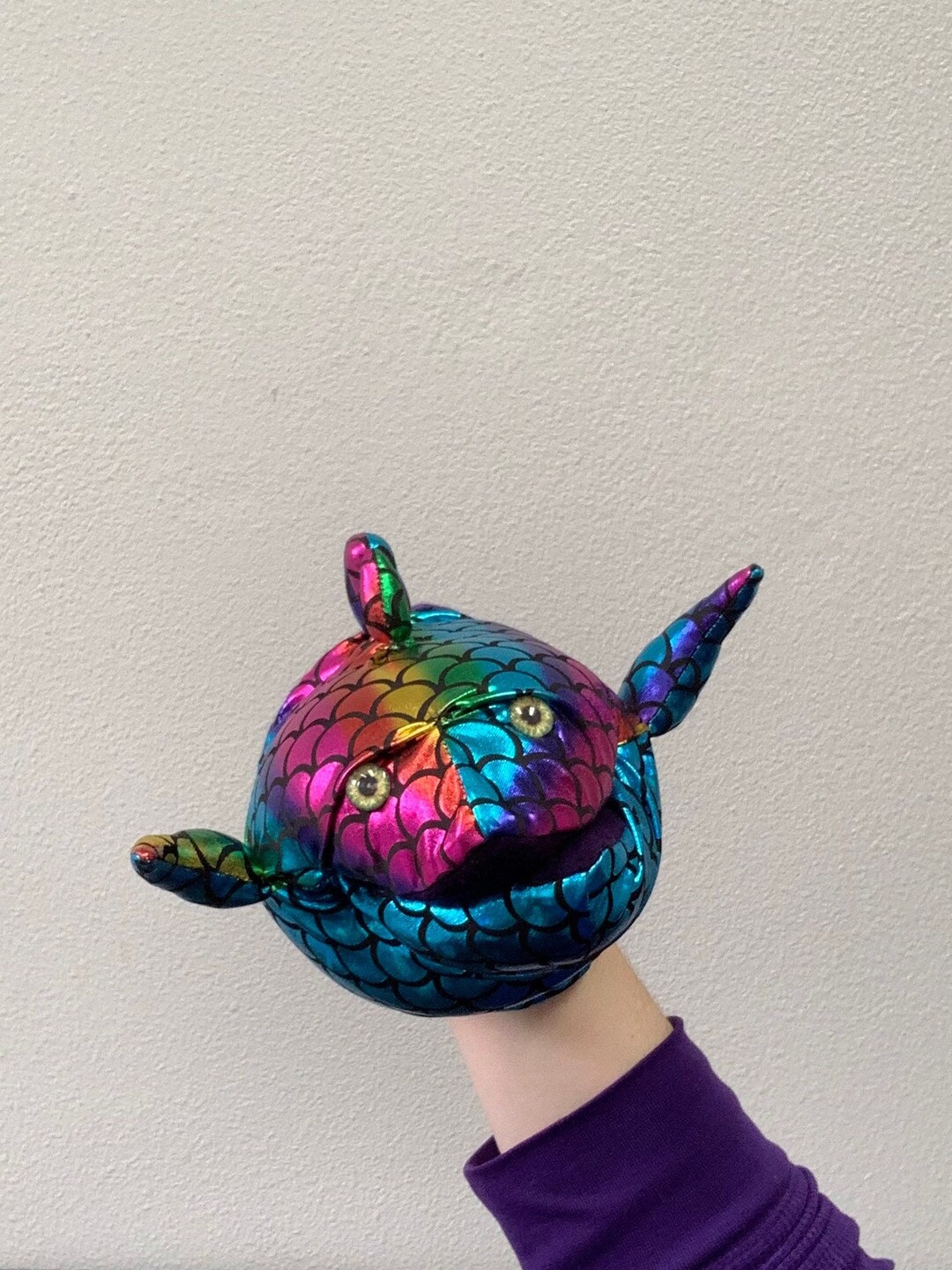 Hand Puppet - Rainbow Fish Head - Etsy