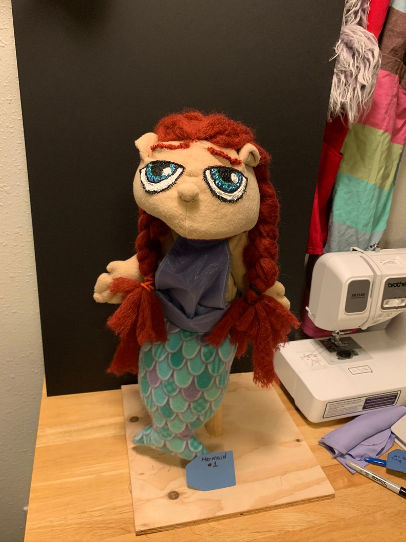 Full Body Hand Puppet Red Haired Mermaid - Etsy