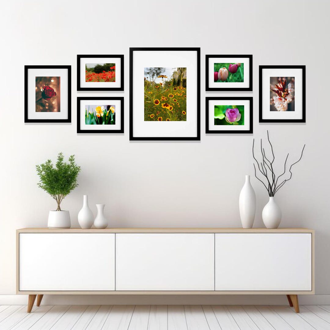 Photo Picture Frame Set - Modern 7 Pieces Picture Photo Frame Set Black ...