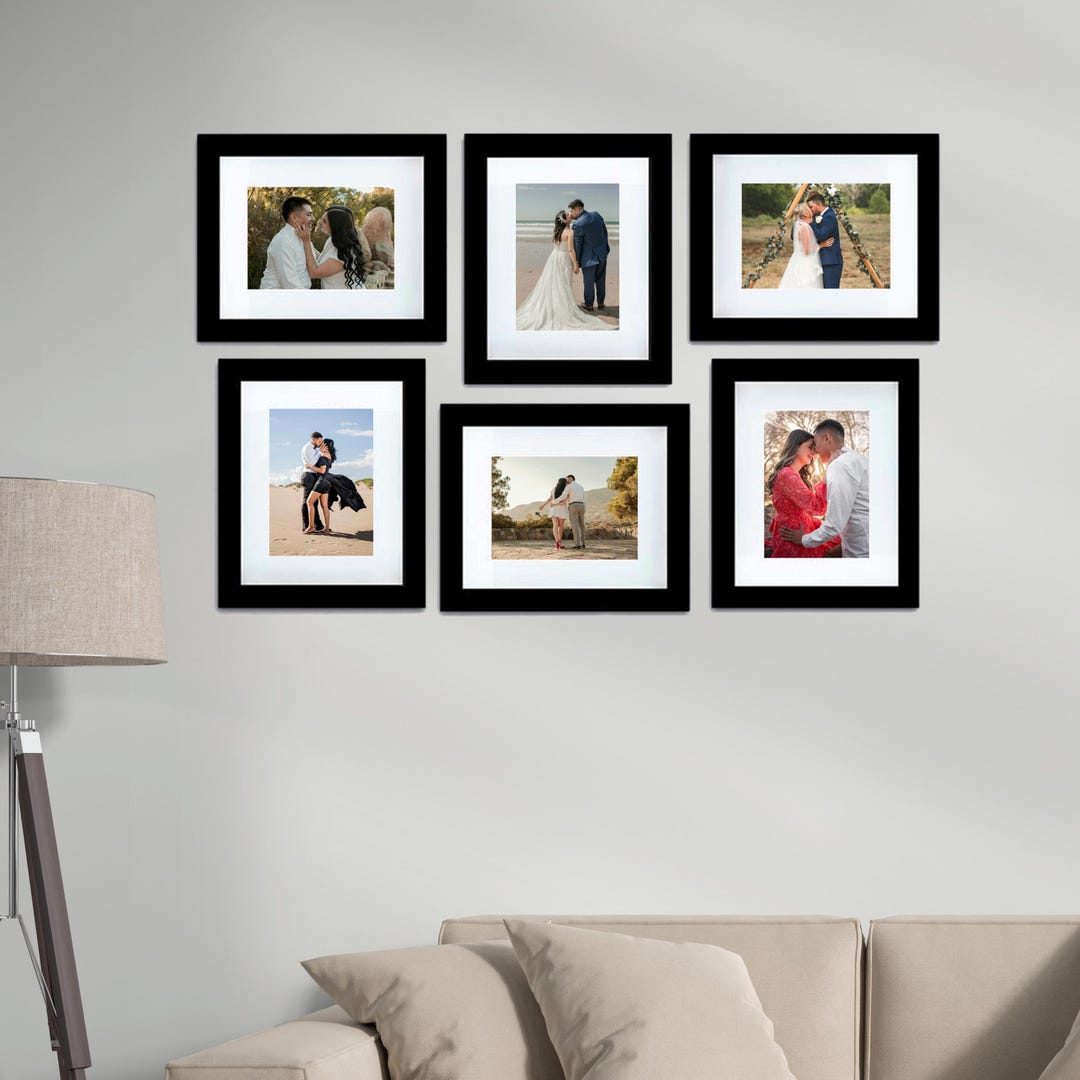 6 Pieces Wood Wall Mount Photo Frame Set, Shyenthic Wooden Picture ...