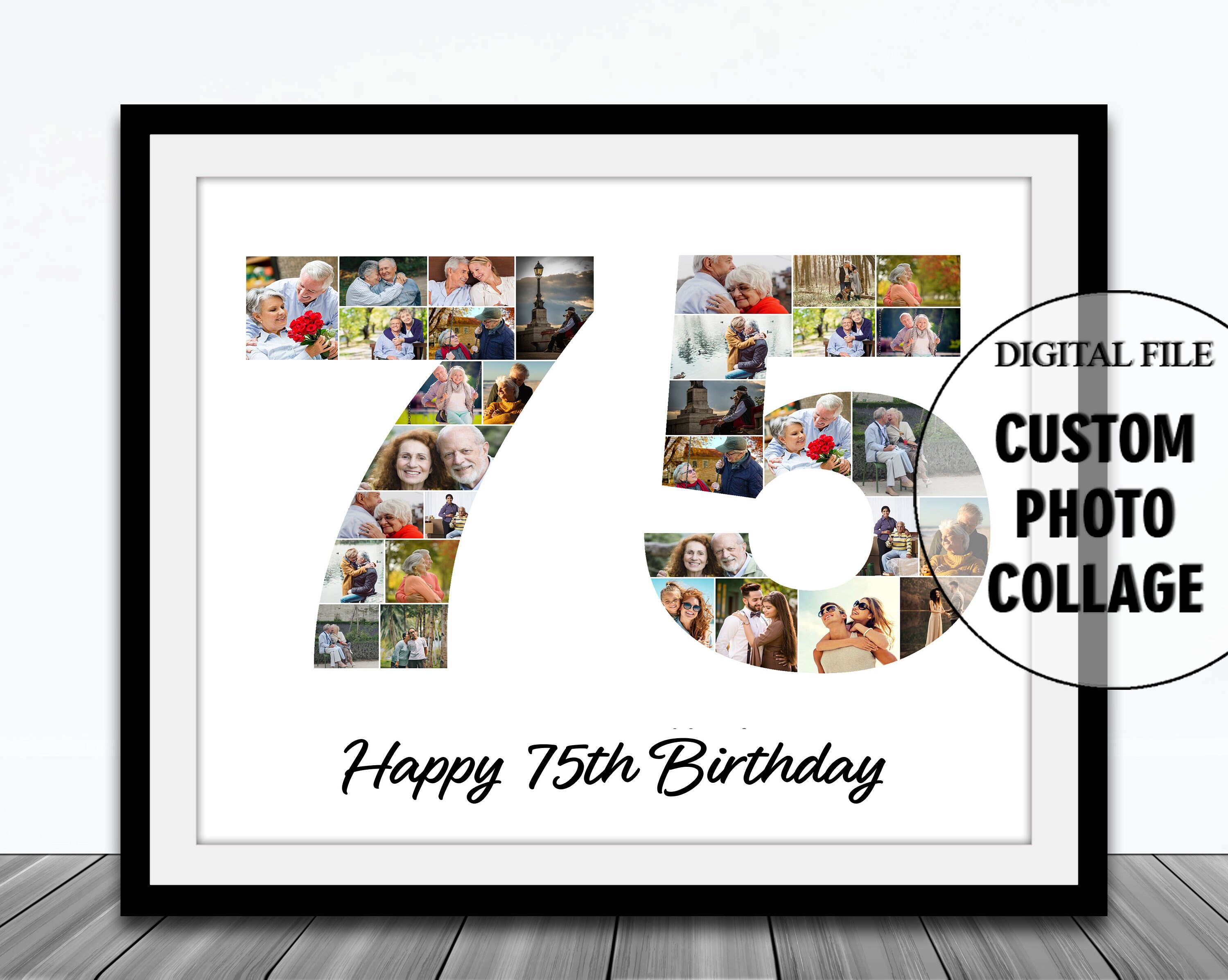 Personalized 75th Birthday Gift Number Photo Collage 75th - Etsy