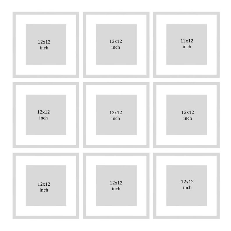 Photo Picture Wall Frame Set Gallery Modern 9 12x12 Inches - Etsy