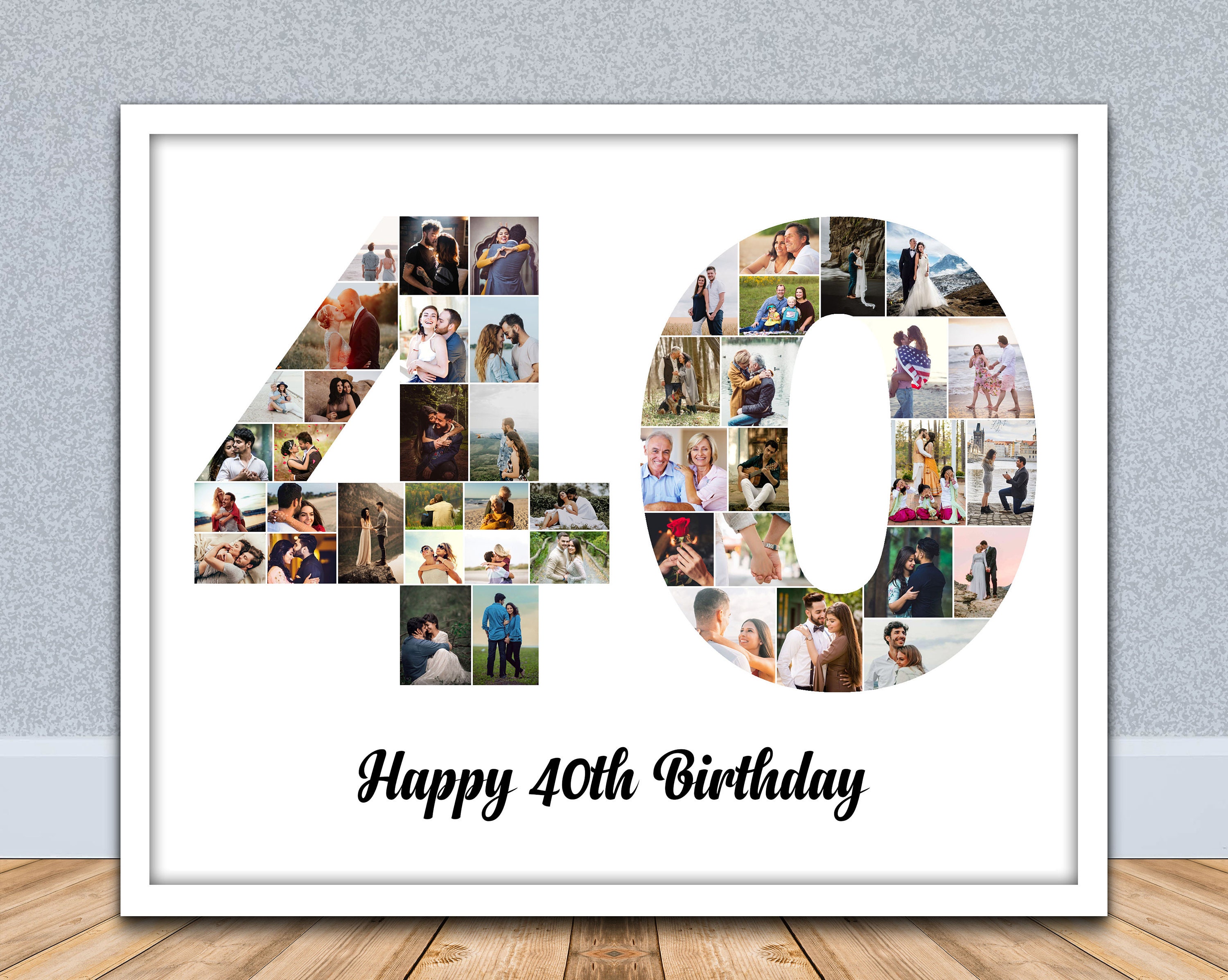 40th Birthday Collage 40th Birthday Photo Collage 40 Photo - Etsy