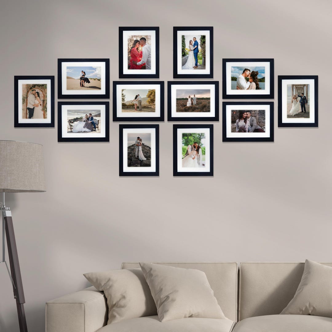 Gallery Wall Frames Set of 12, Black Picture Frame Set, 6x8 Photo ...