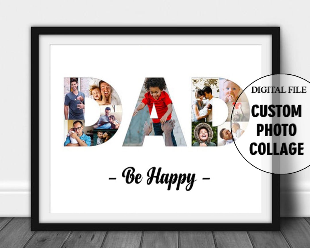 Bespoke Personalised DADDY Collage Print Photos Father Dad Xmas Gift ...