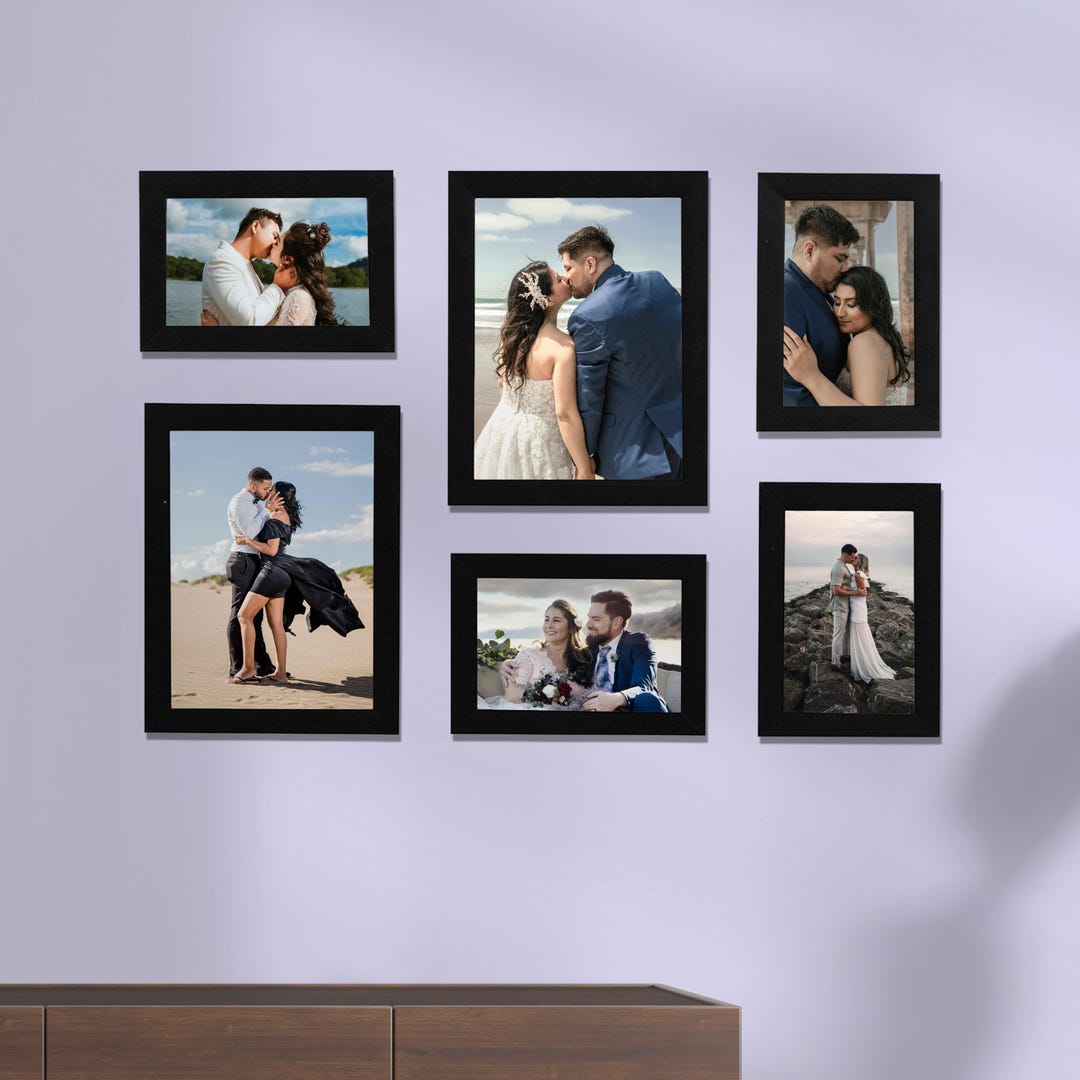 Photo Picture Frame Set Modern 6 Pieces Picture Photo Frame Set Black ...