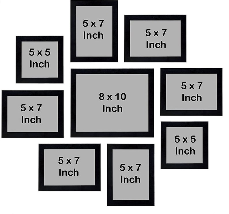 Gallery Wall Frame Set of 9 Picture Frames in White/ Black | Etsy