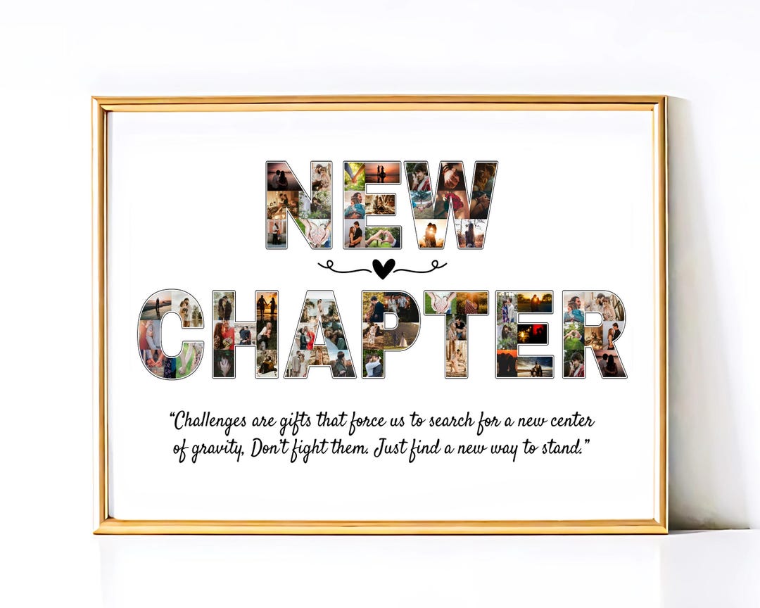 Personalised New Chapter Gift, Farewell Custom Gift Collage, Coworker ...