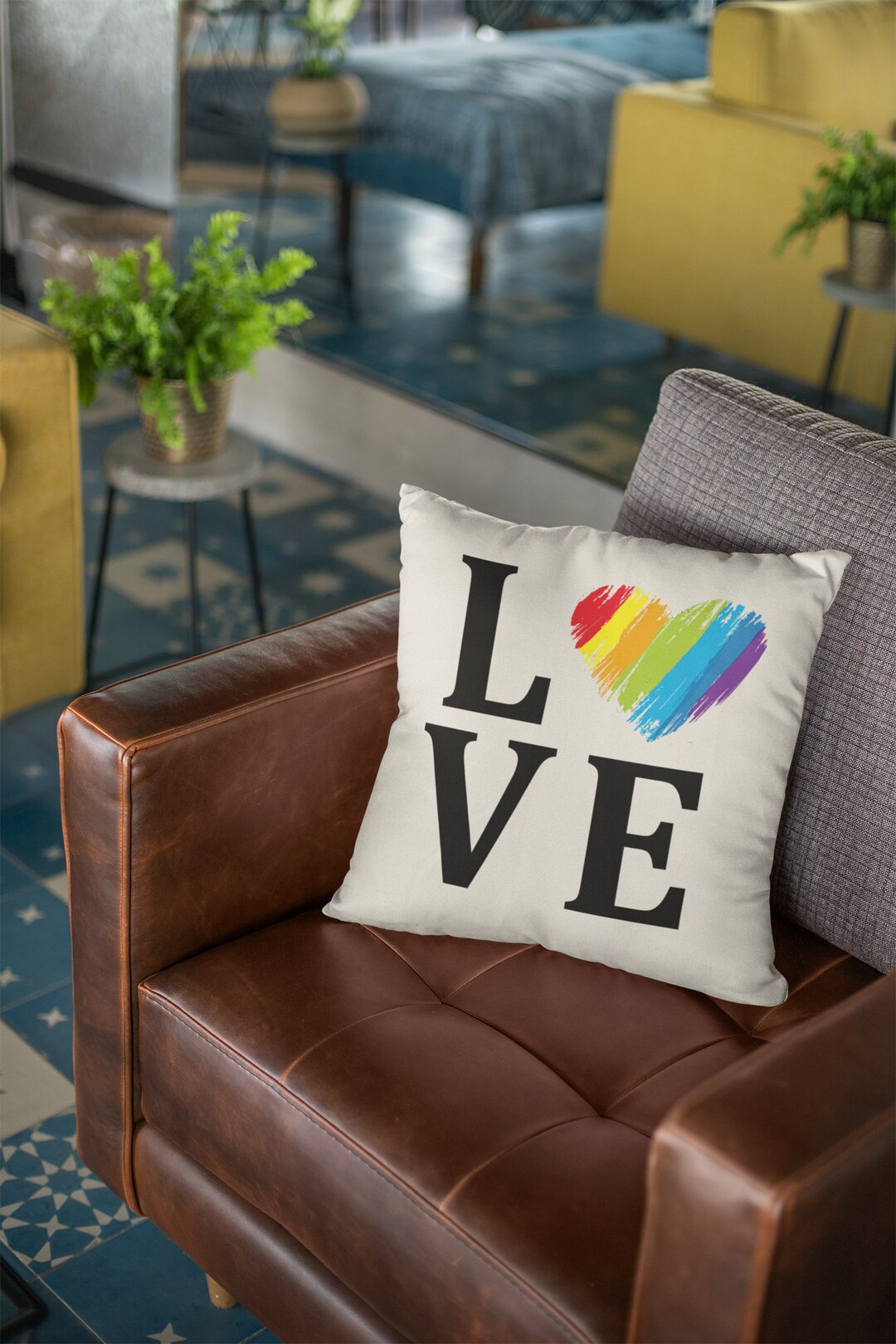LGBTQ Rainbow Heart Love Pillow - Etsy